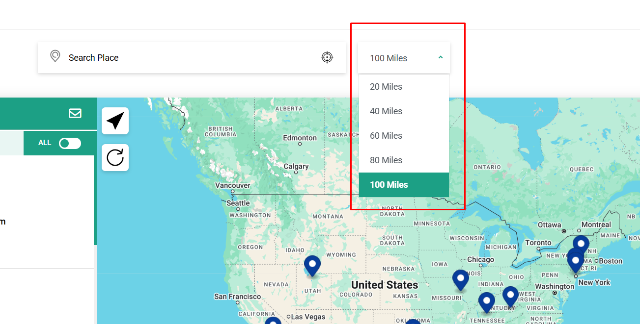 Drop Down Range - Control the Search Radius Options for Nearby Store ...